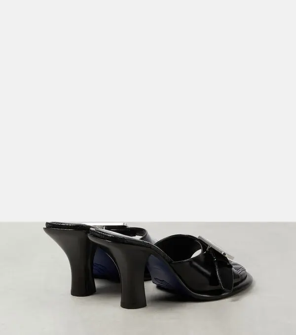 Burberry Leather Square Toe Heeled Mules