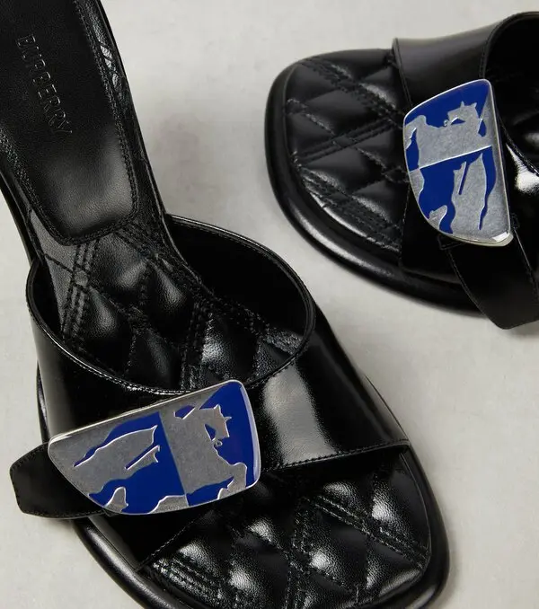 Burberry Leather Square Toe Heeled Mules
