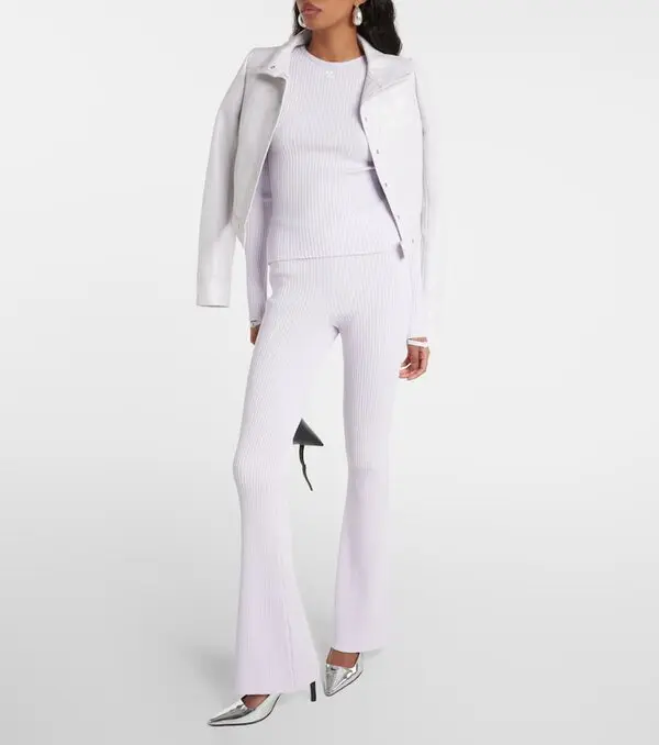 COURREGES Courrèges Logo Cutout Ribbed-knit Top