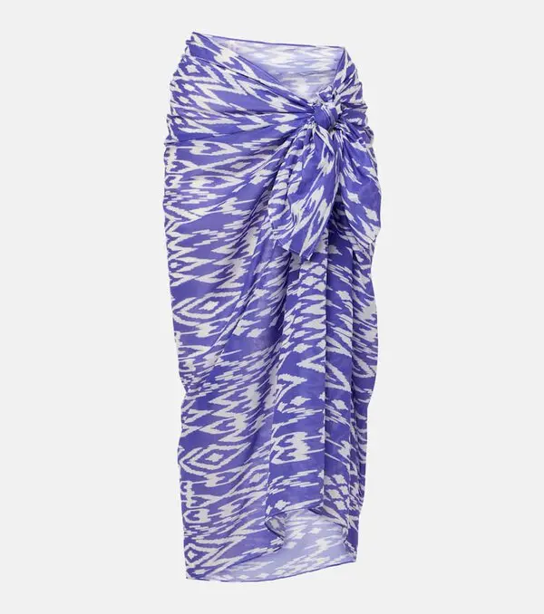 ERES Weather Printed Cotton Beach Cover-up - Purple
