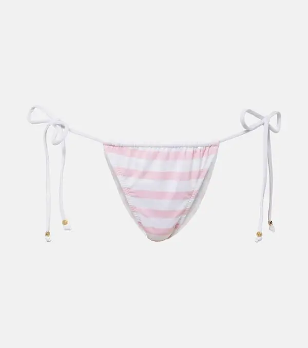 BANANHOT Bell Striped Bikini Bottom - White