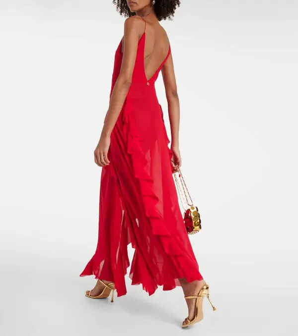 BANANHOT Isabel Ruffled Cutout Maxi Dress