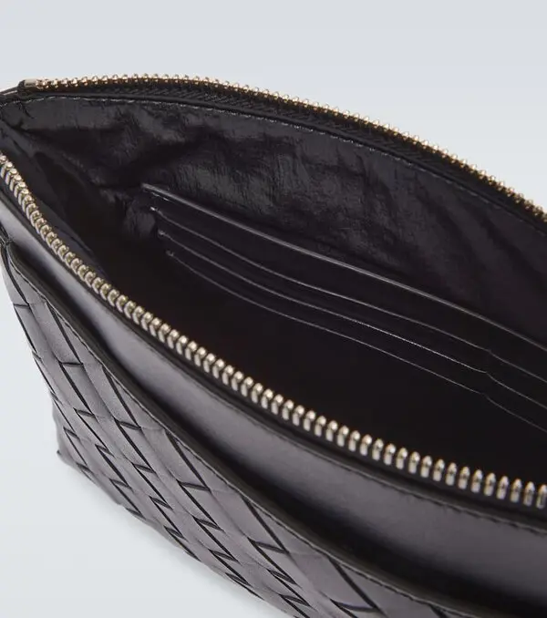 Bottega Veneta Prism Leather Pouch - Black