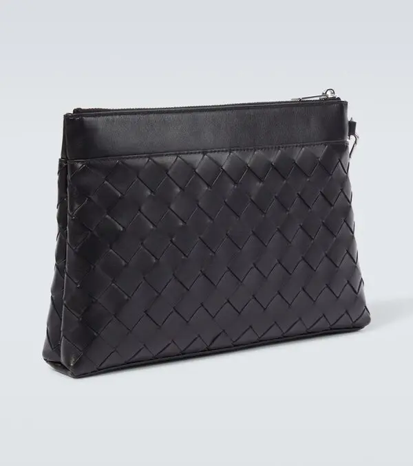 Bottega Veneta Prism Leather Pouch - Black