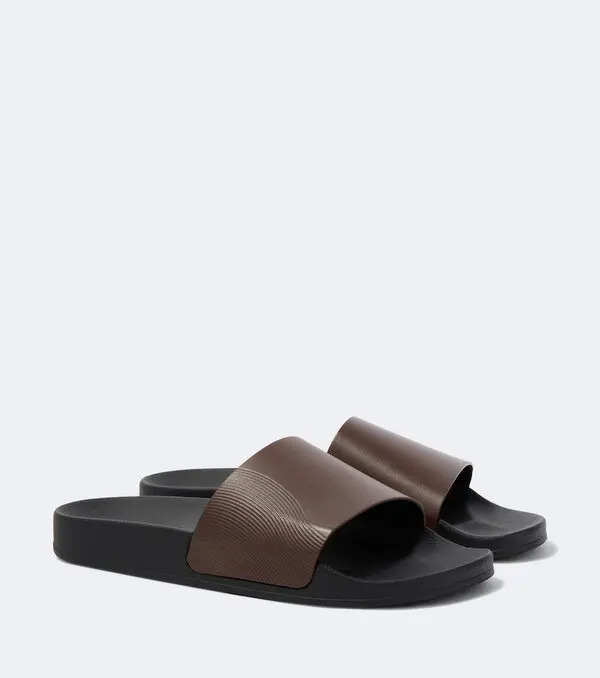 Frescobol Carioca Humberto Leather Slides - Brown