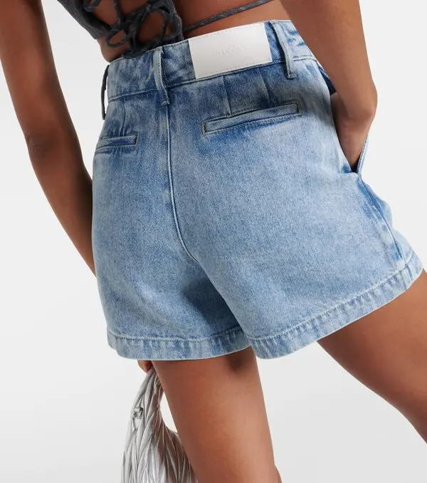 7 For All Mankind High-rise Pleated Shorts