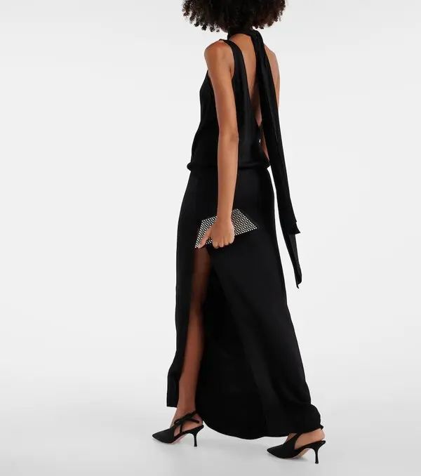 Christopher Esber Draped Halterneck Side-slit Gown