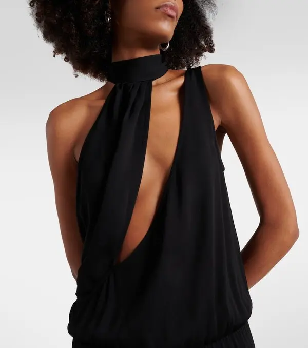 Christopher Esber Draped Halterneck Side-slit Gown