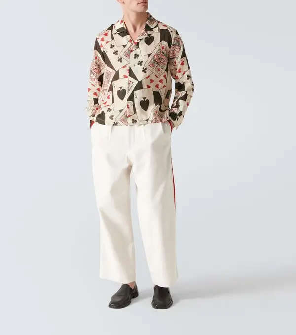 BODE Ace Of Spades Printed Ramie Shirt