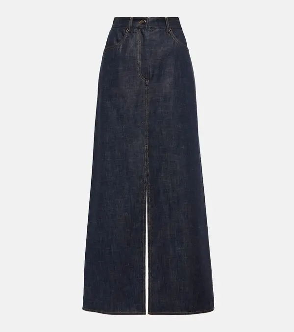 Brunello Cucinelli Denim Maxi Skirt