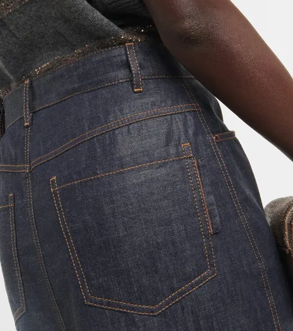 Brunello Cucinelli Denim Maxi Skirt