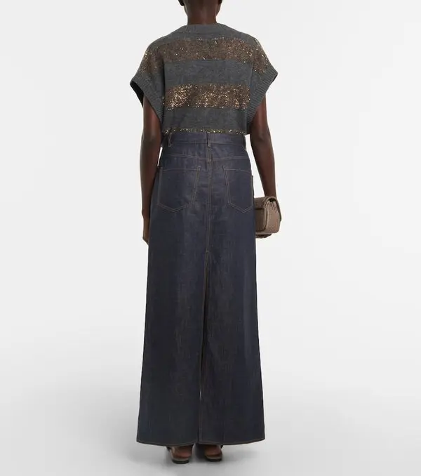 Brunello Cucinelli Denim Maxi Skirt