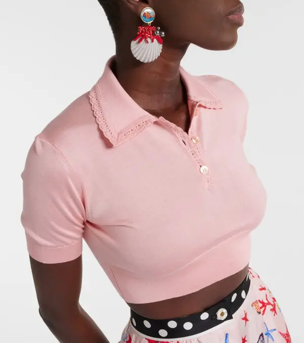 Dolce & Gabbana Capri Silk Crop Top