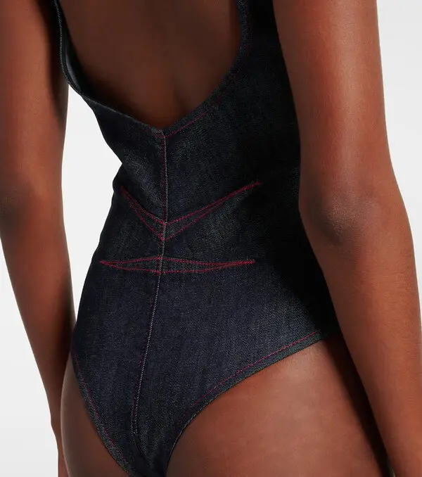 Alaïa Denim Bodysuit