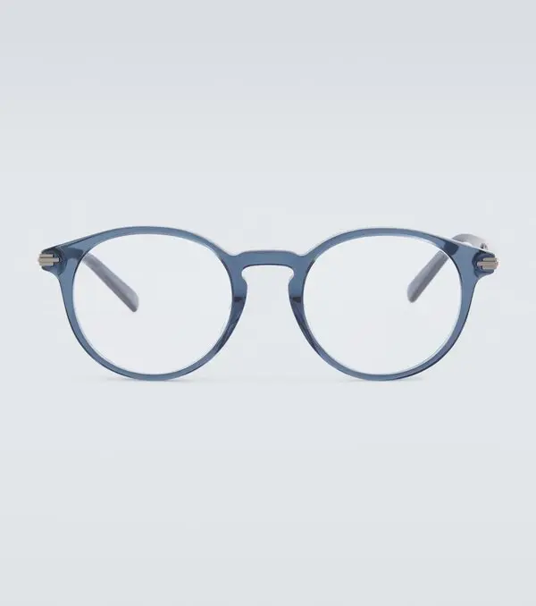 Dior Diorblacksuito R6i Round Frame Glasses - Blue