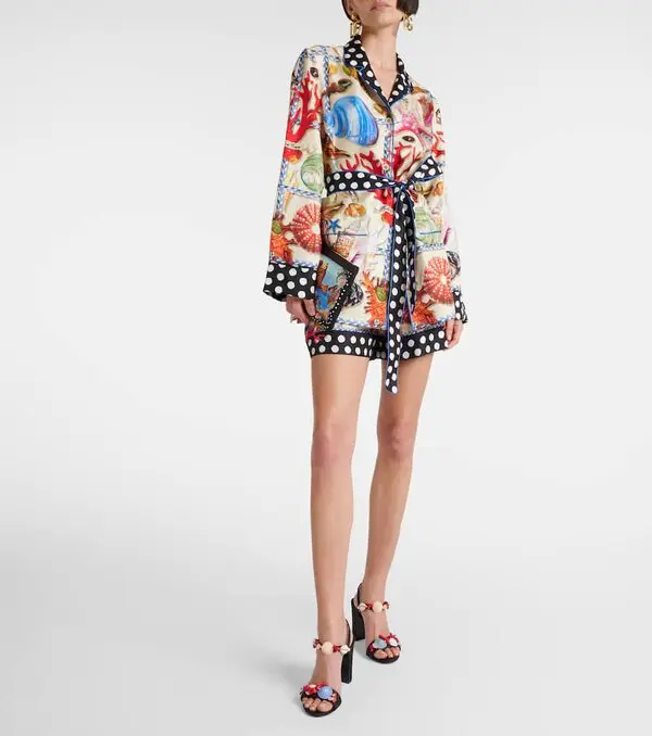 Dolce & Gabbana Capri Printed Silk Satin Shirt