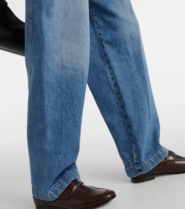 Brunello Cucinelli Pleated High-rise Wide-leg Jeans