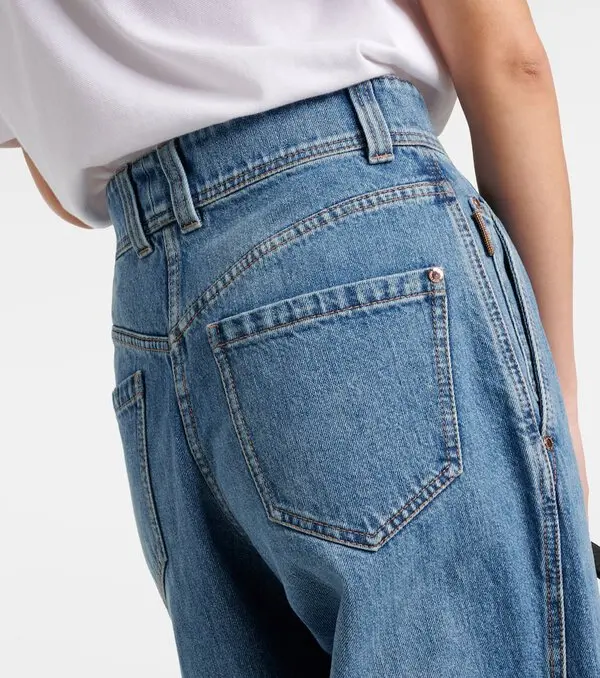 Brunello Cucinelli Pleated High-rise Wide-leg Jeans