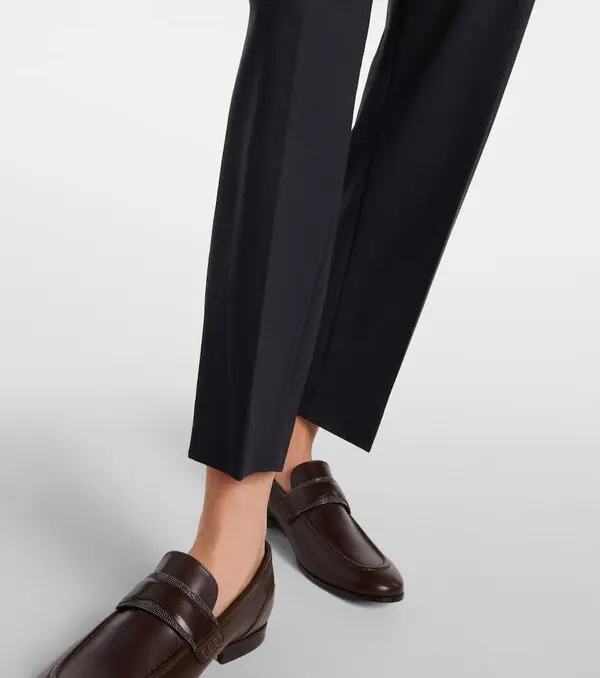 Brunello Cucinelli Wool-blend Tapered Trousers