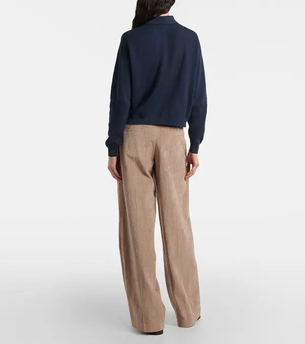 Brunello Cucinelli Cotton Polo Sweater - Blue