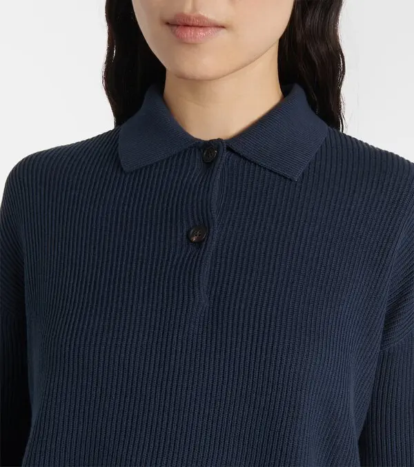 Brunello Cucinelli Cotton Polo Sweater - Blue