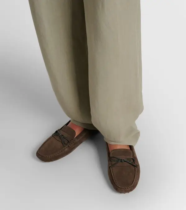 Brunello Cucinelli Monili Suede Driving Shoes