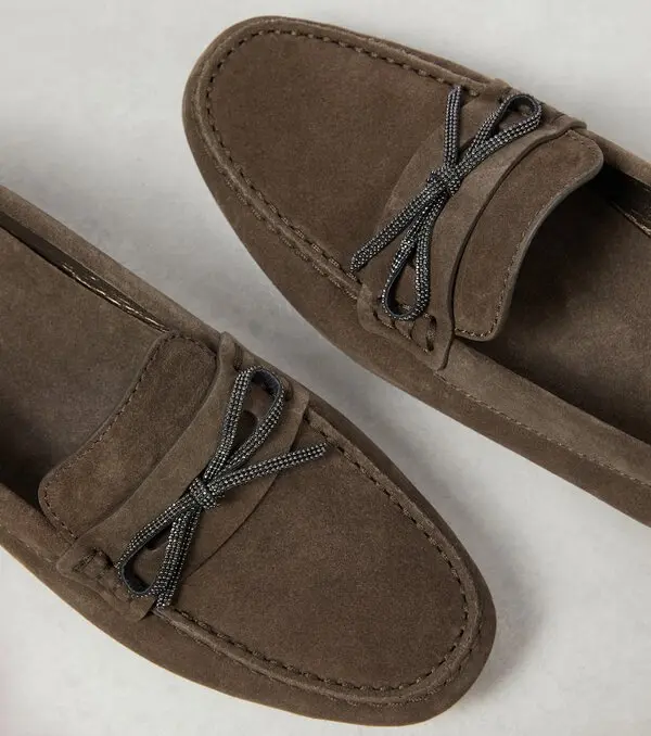 Brunello Cucinelli Monili Suede Driving Shoes
