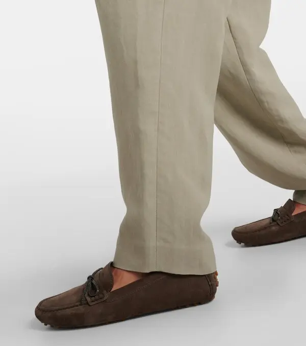 Brunello Cucinelli Monili Suede Driving Shoes