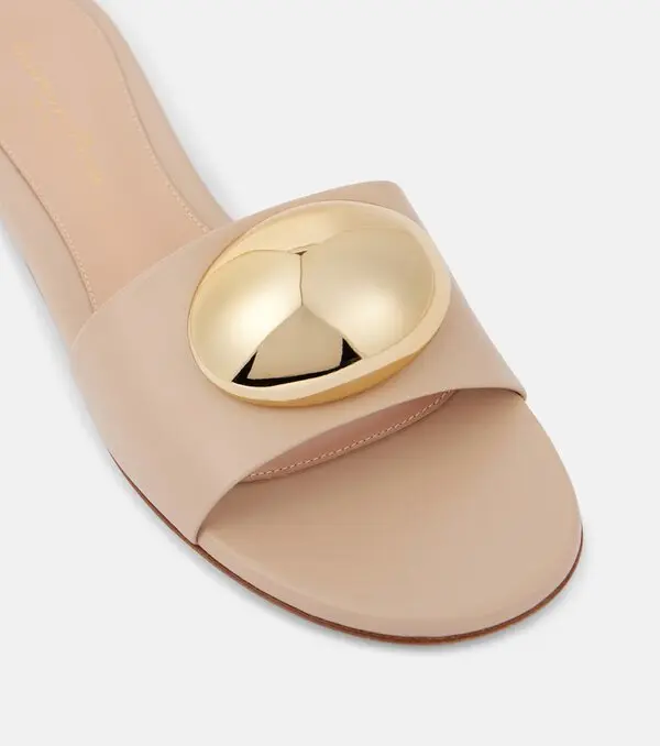 GIANVITO ROSSI Embellished Leather Slides