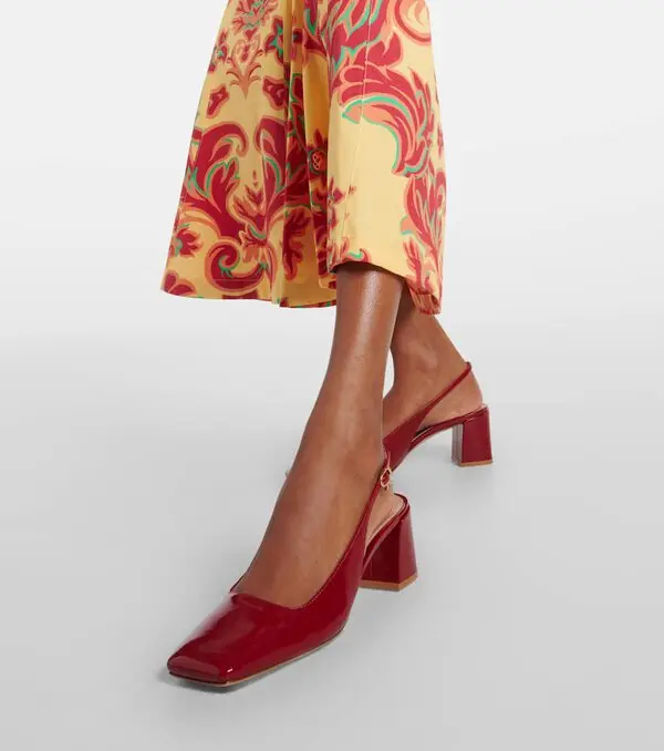 GIANVITO ROSSI Freeda Patent Leather Slingback Pumps - Burgundy