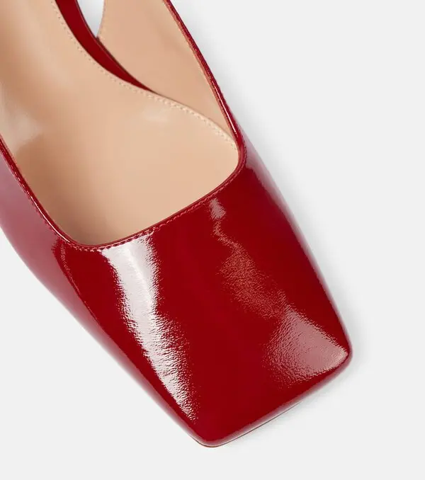 GIANVITO ROSSI Freeda Patent Leather Slingback Pumps - Burgundy