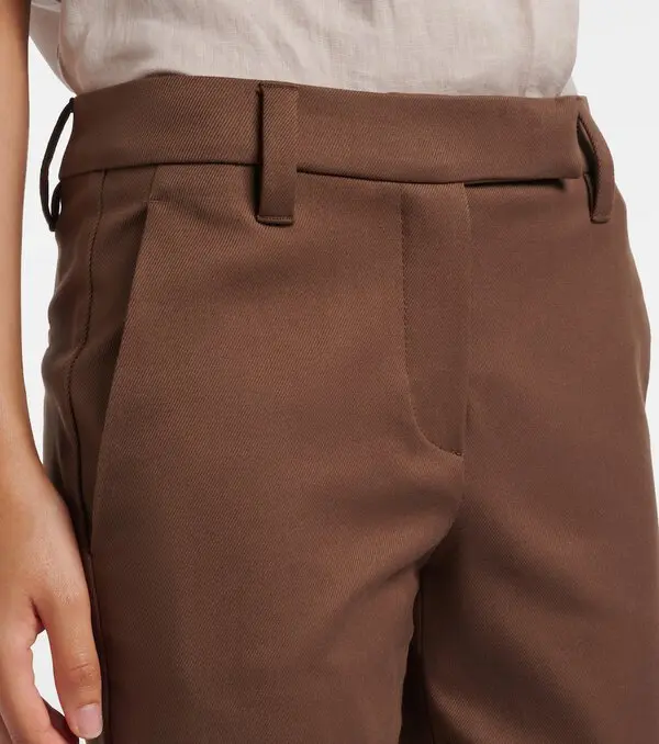 Brunello Cucinelli Cotton-blend Slim Fit Pants - Brown