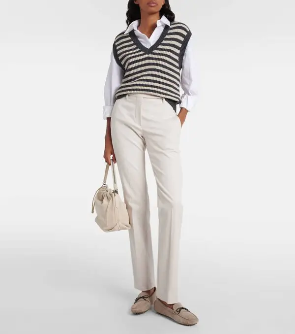 Brunello Cucinelli Cotton-blend Slim Pants