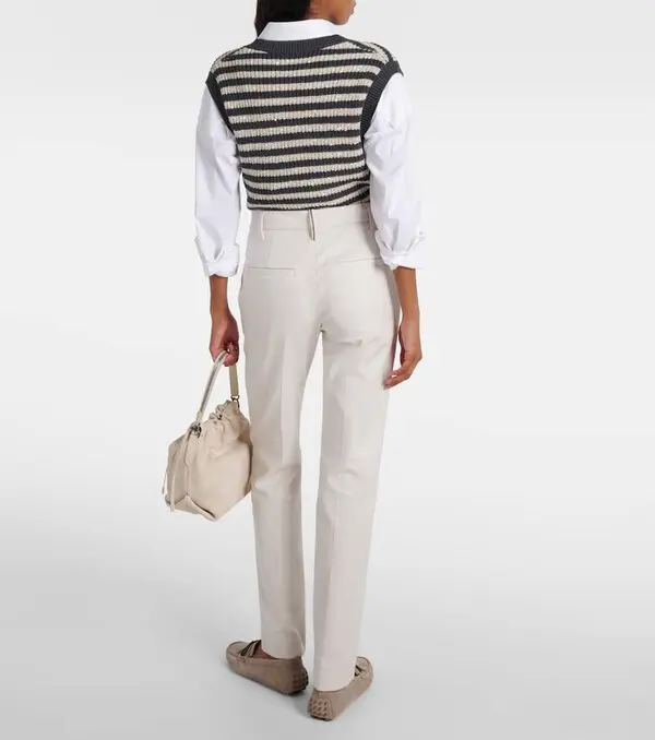 Brunello Cucinelli Cotton-blend Slim Pants