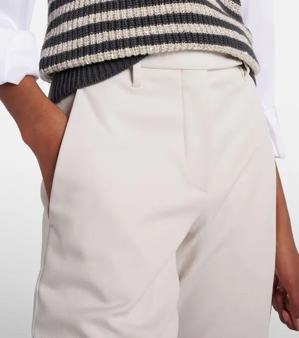 Brunello Cucinelli Cotton-blend Slim Pants