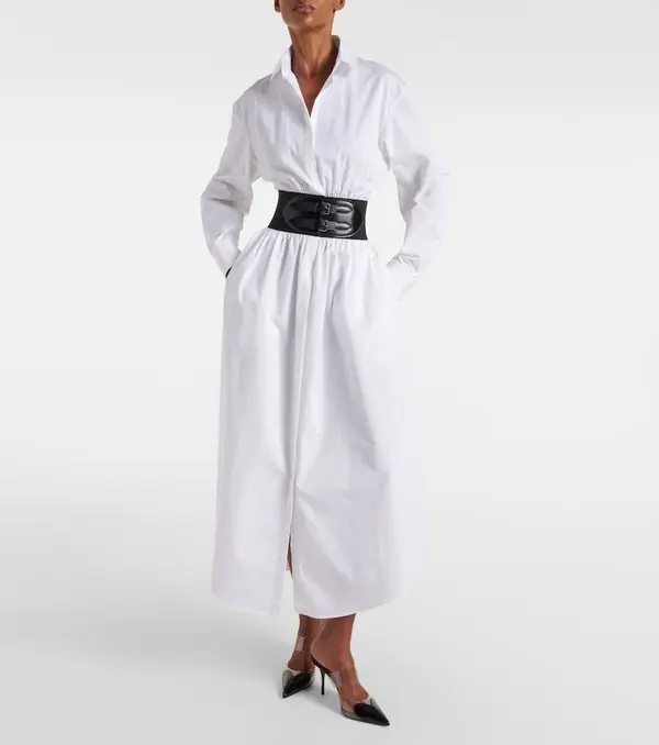 Alaïa Cotton Poplin Shirt Dress