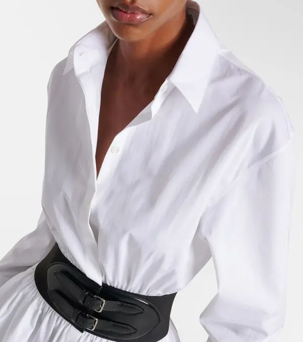 Alaïa Cotton Poplin Shirt Dress