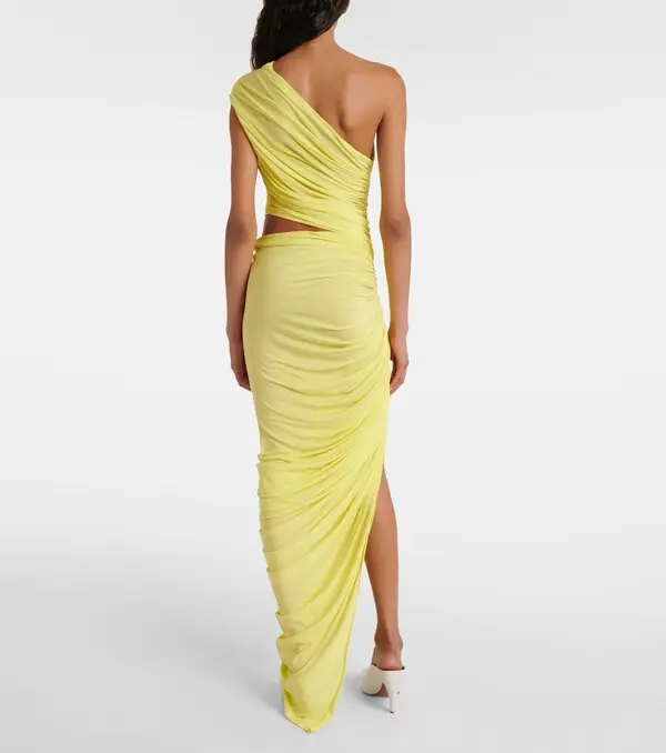 Alaïa Ruched Cutout Gown - Yellow