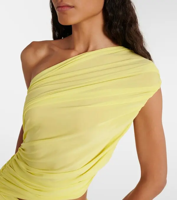 Alaïa Ruched Cutout Gown - Yellow