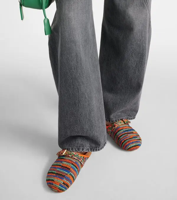 Clergerie Quinta Crochet Raffia Slides