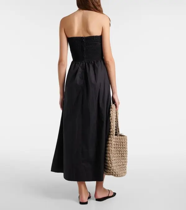 high neck knitted midi dress Nadège black ruffled-neck knitted midi dress