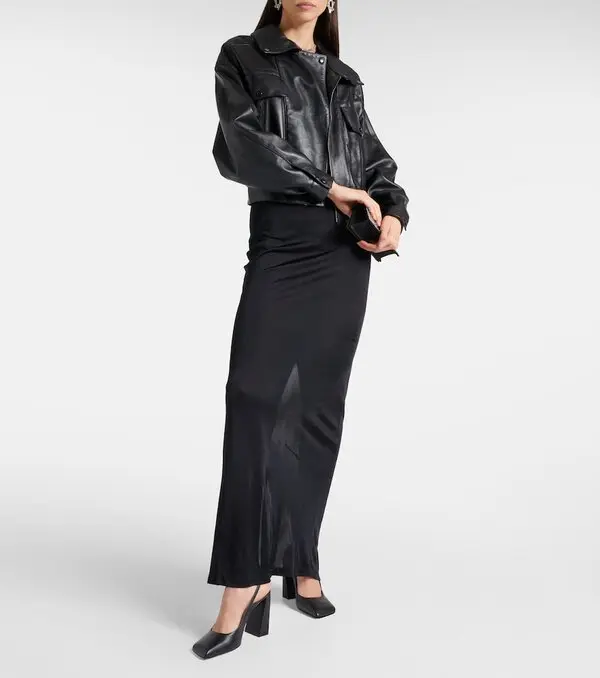 Amina Muaddi Charlotte 95 Leather Slingback Pumps