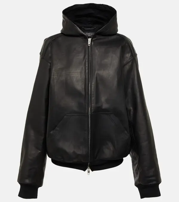 Balenciaga Hooded Leather Jacket