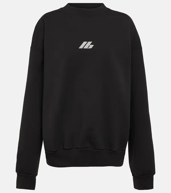 Balenciaga Crewneck Cotton Jersey Sweatshirt - Black