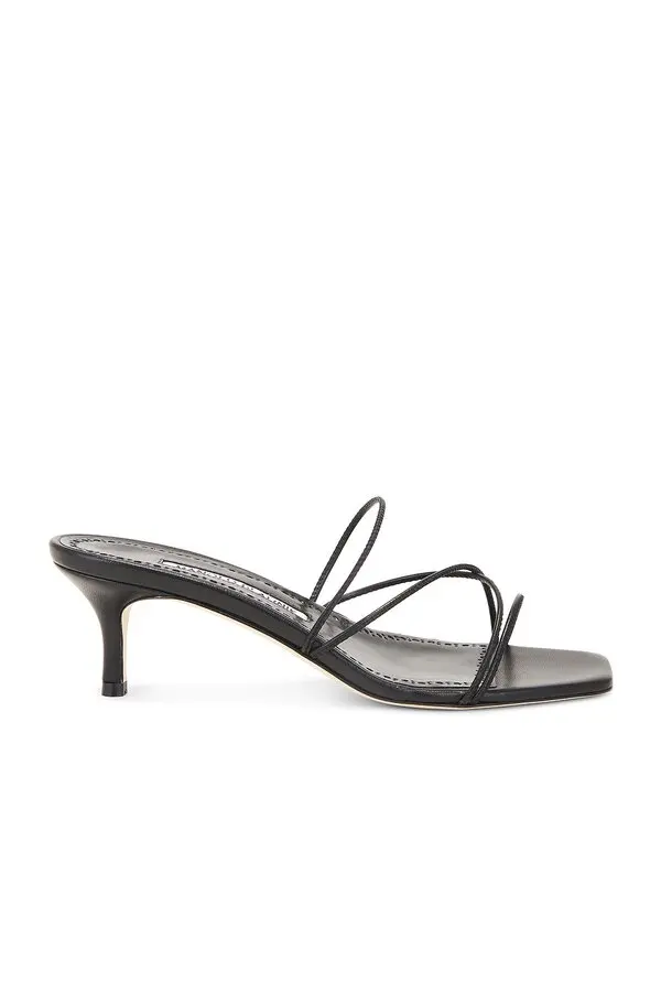 Manolo Blahnik Ninfemu 50 Nappa Sandal - Black