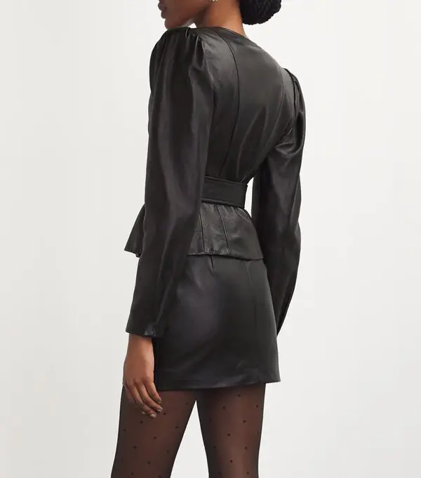Alessandra Rich Learher Belted Jacket