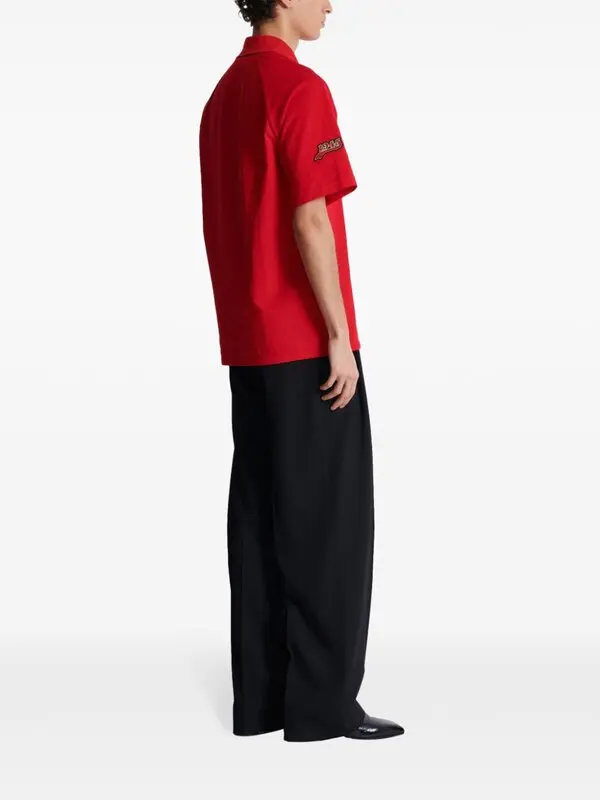 Balmain Logo-patch Cotton Polo Shirt