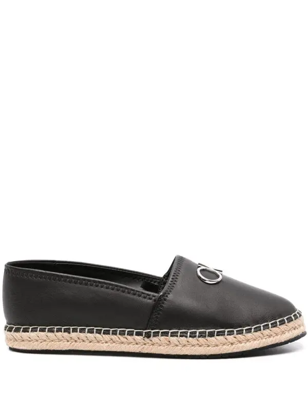 Calvin Klein Plaque Leather Espadrilles