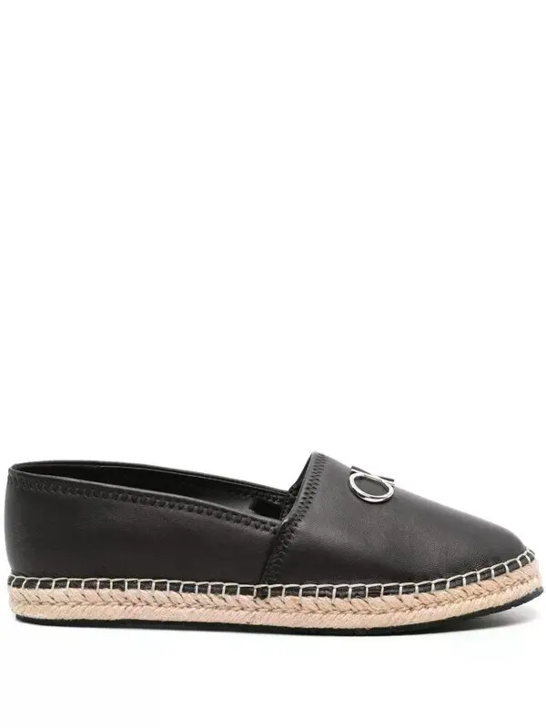 Calvin Klein Plaque Leather Espadrilles