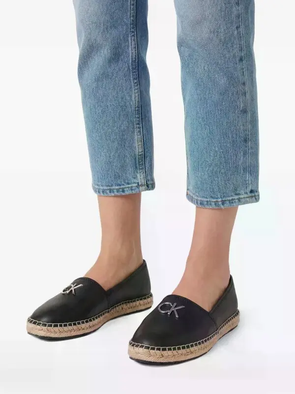Calvin Klein Plaque Leather Espadrilles